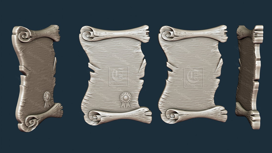 Scroll Shaped Plaque - STL Files for CNC - Etsy