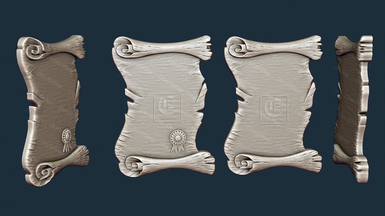 Scroll Shaped Plaque - STL Files for CNC - Etsy