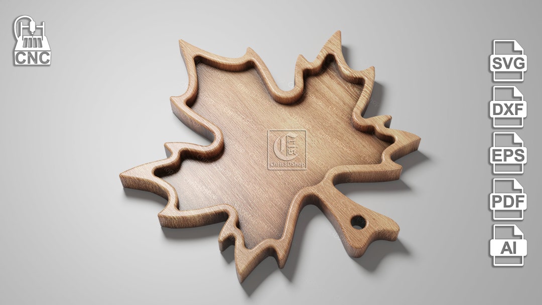 Maple Leaf Tray - Digital Files for CNC Router (svg, Dxf, Eps, Ai, Pdf ...