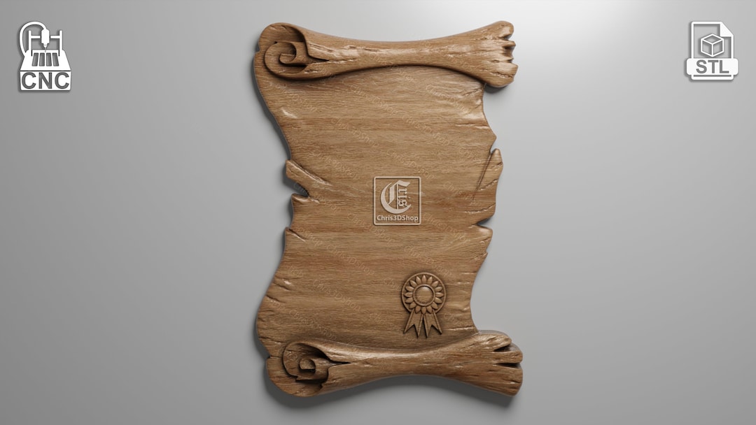 Scroll Shaped Plaque - STL Files for CNC - Etsy