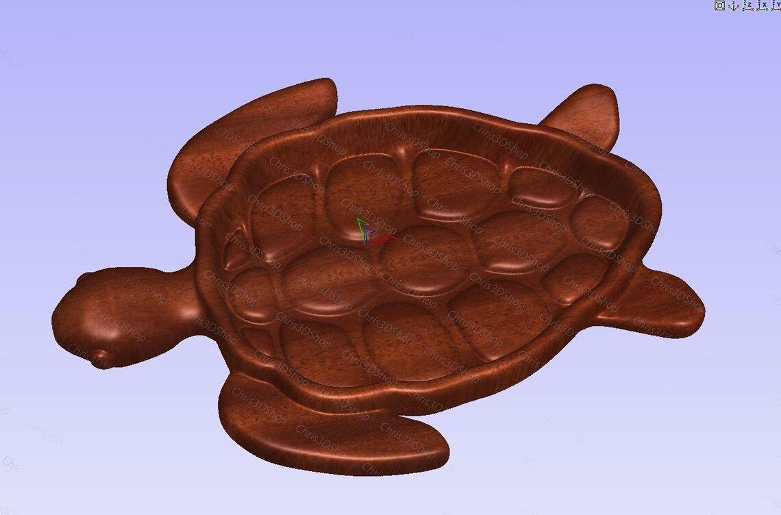 Turtle Shaped Tray 3D STL Model for CNC - Etsy