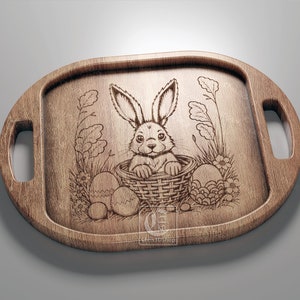 Easter Bunny Tray 2 - Digital Files for CNC Router (svg, Dxf, Eps, Ai ...