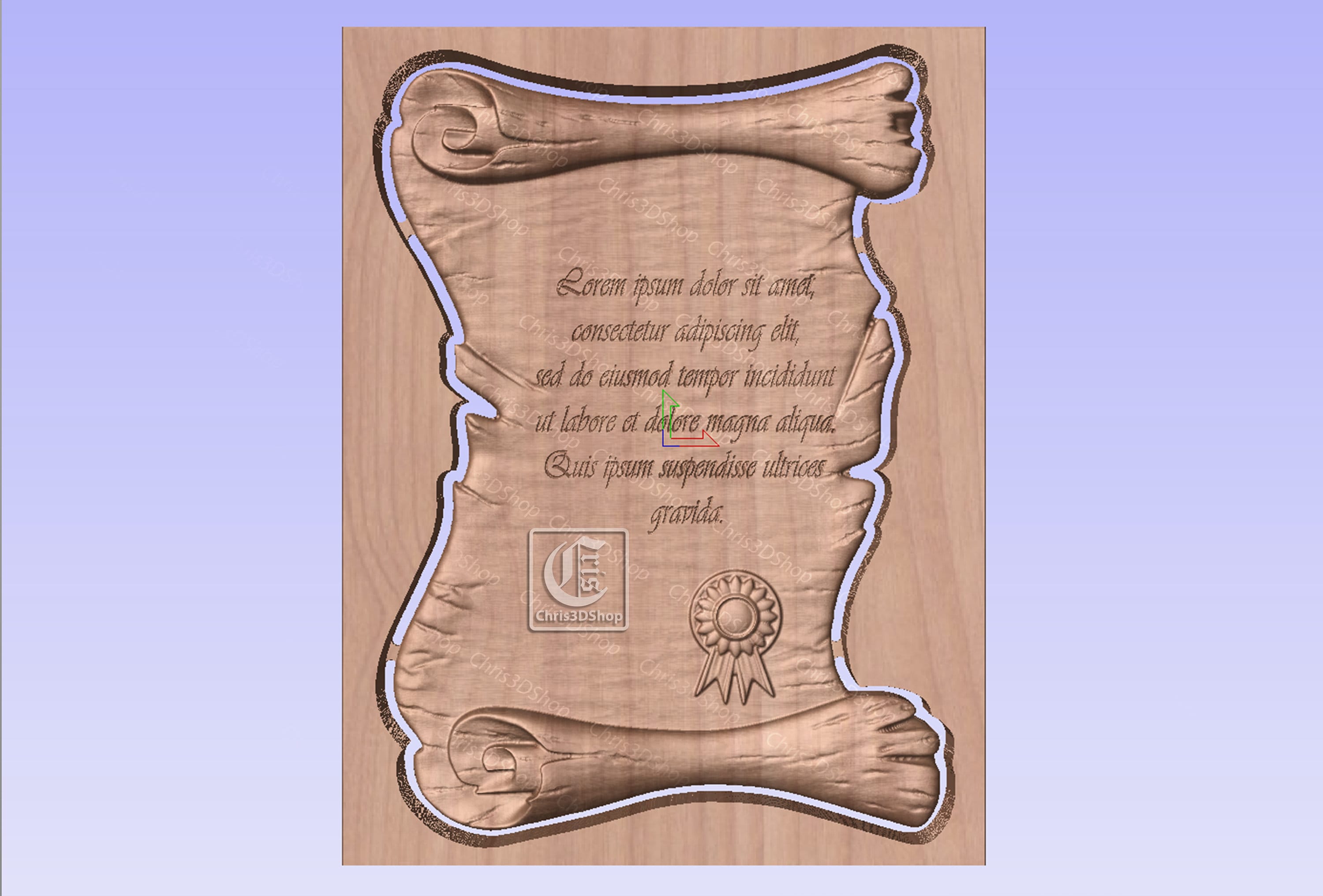 Scroll Shaped Plaque - STL Files for CNC - Etsy