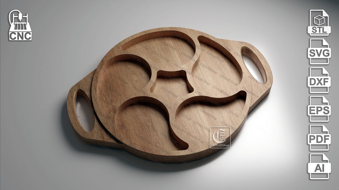 Serving Tray - 3D STL File and Vector Files - Dxf, Svg, Eps, Pdf, Ai ...