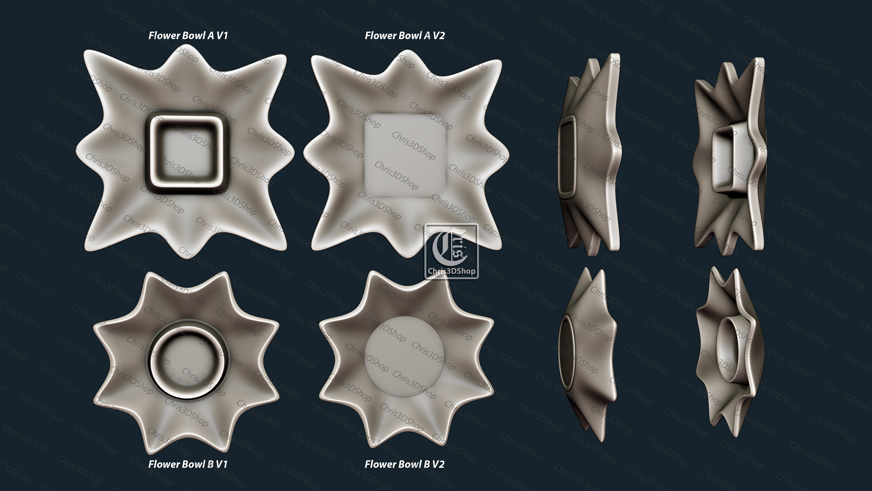 Flower Shaped Bowl 3D STL Files for CNC - Etsy Australia