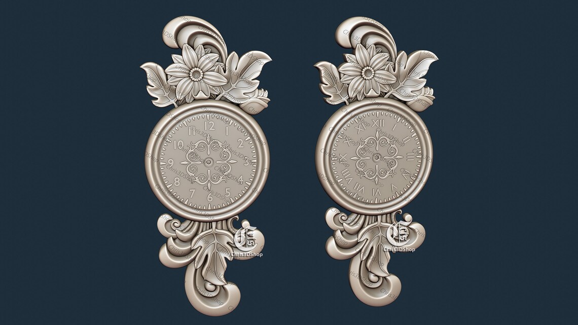 Wall Clock 2 3D STL File for CNC - Etsy