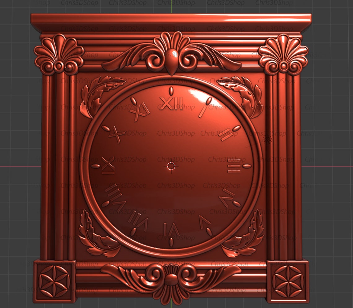 Square Clock 3D STL File for CNC - Etsy