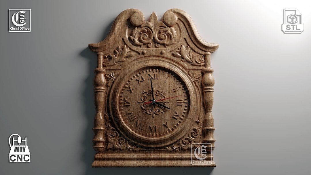 Wall Clock 14 - 3D STL File for CNC - Etsy