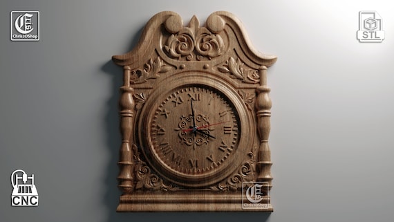 Wall Clock 14 3D STL File for CNC - Etsy