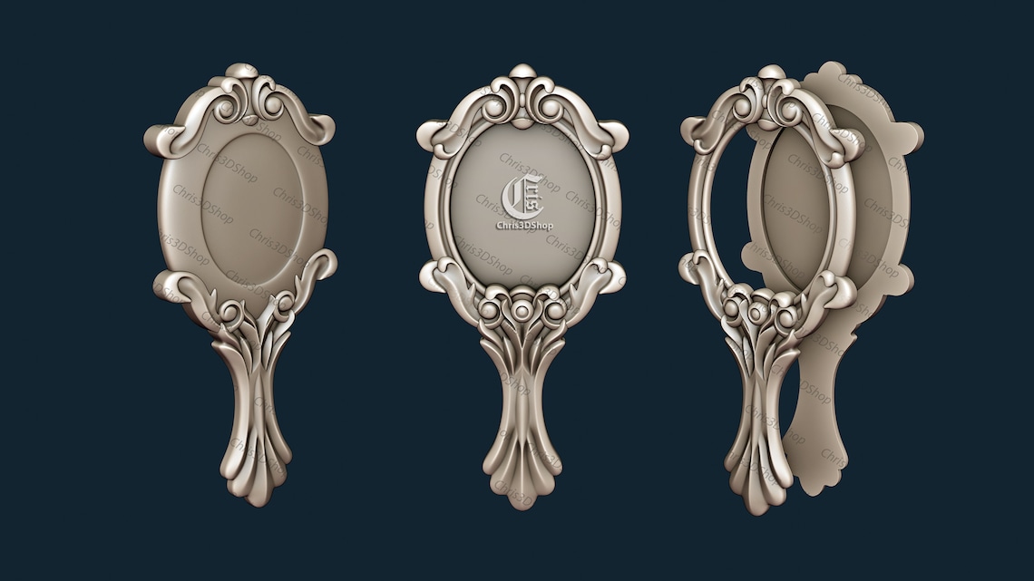 Hand Held Mirror STL File for CNC - Etsy