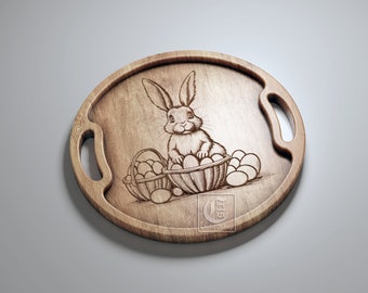 Easter Bunny Tray CNC Files for Wood svg, Dxf, Eps, Ai, Pdf - Etsy