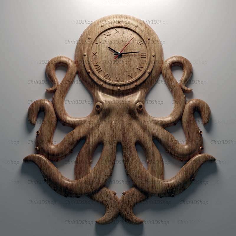Octopus Wall Clock - Etsy