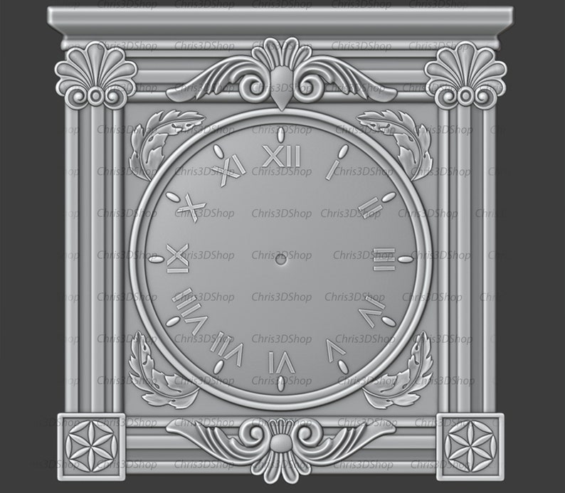 Square Clock 3D STL File for CNC - Etsy