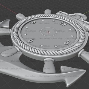Anchor Wall Clock 3D STL File for CNC - Etsy