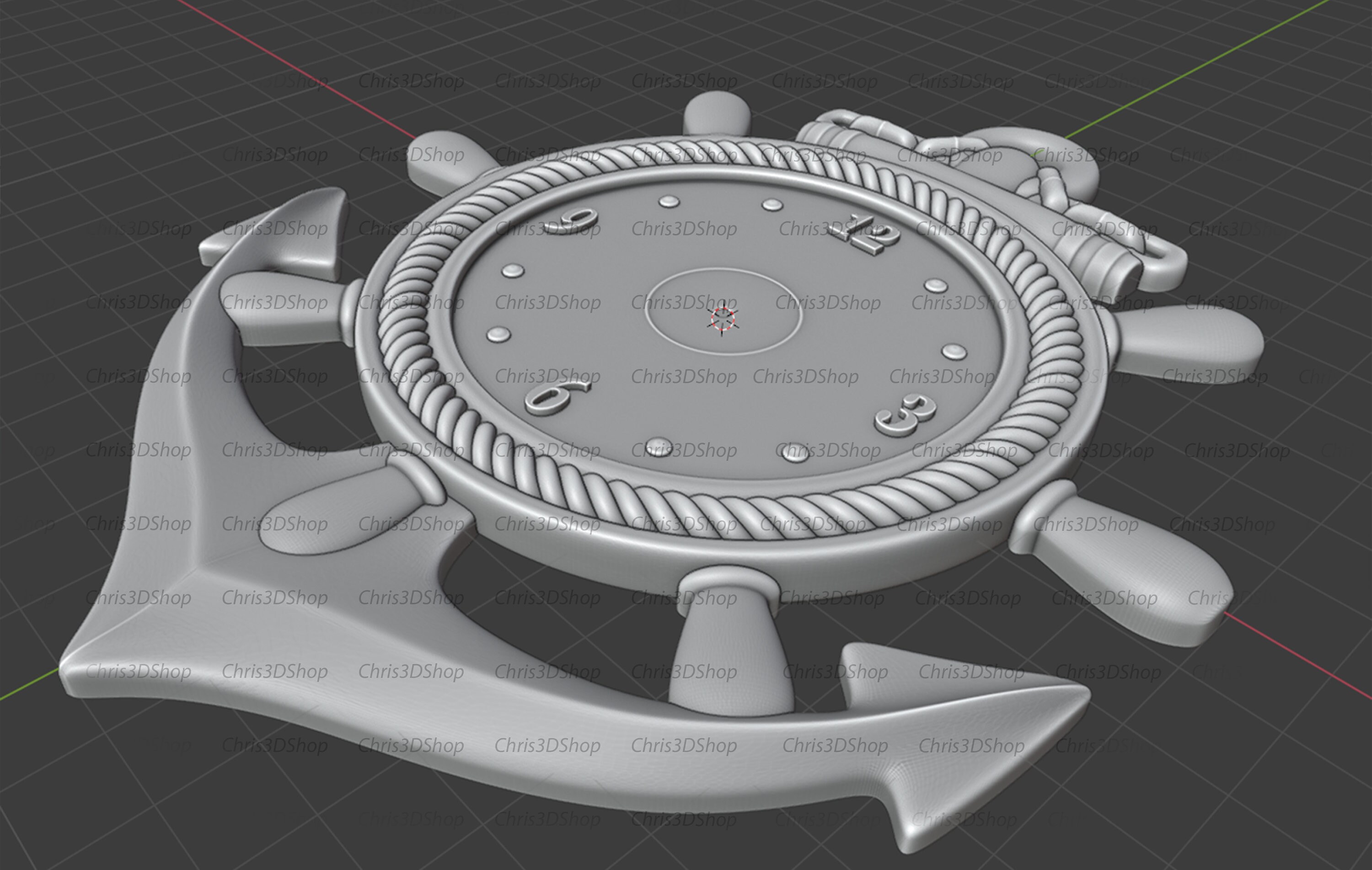 Anchor Wall Clock 3D STL File for CNC - Etsy Canada