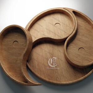 Triple Yin Yang Puzzle Tray - 3D STL File and Vector Files - Dxf, Svg ...