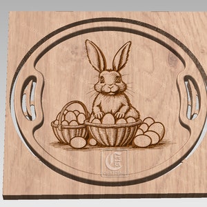 Easter Bunny Tray 4 - Digital Files for CNC Router (svg, Dxf, Eps, Ai ...