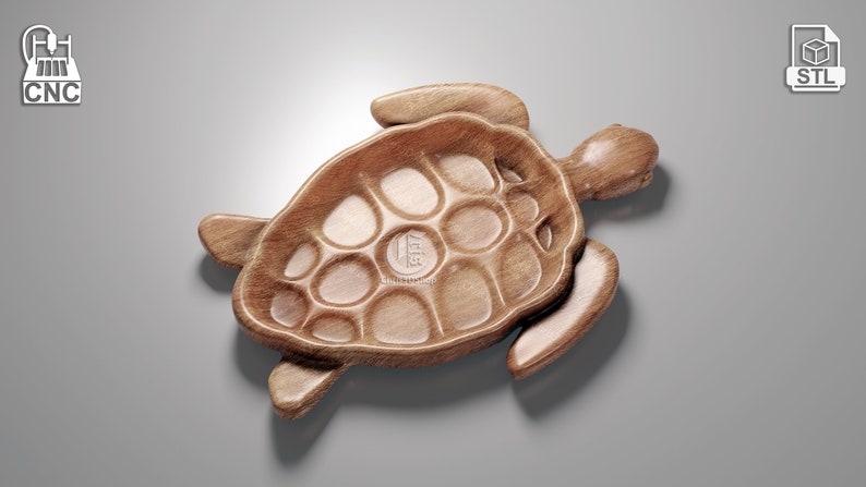 Turtle Shaped Tray (concave) - STL Model for CNC - Etsy