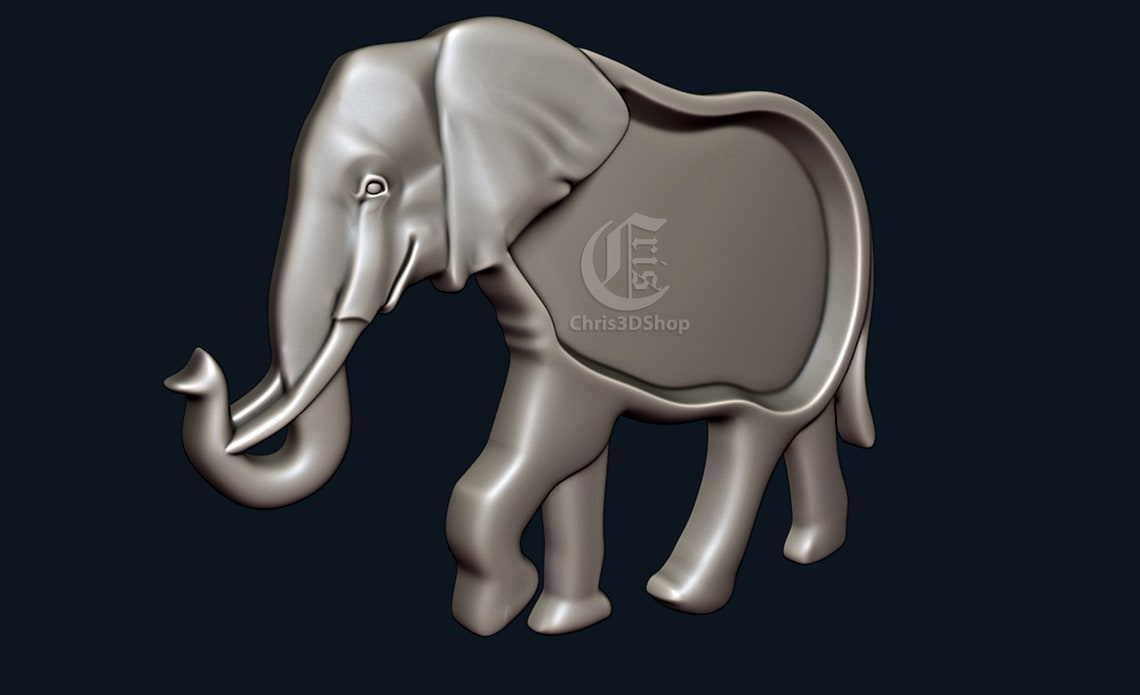 Elephant Tray - 3D STL Model for CNC and 3D Printers - Etsy
