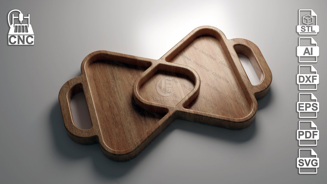 Triangles Serving Tray - Files for CNC (svg, Dxf, Eps, Pdf, Ai, STL) - Etsy