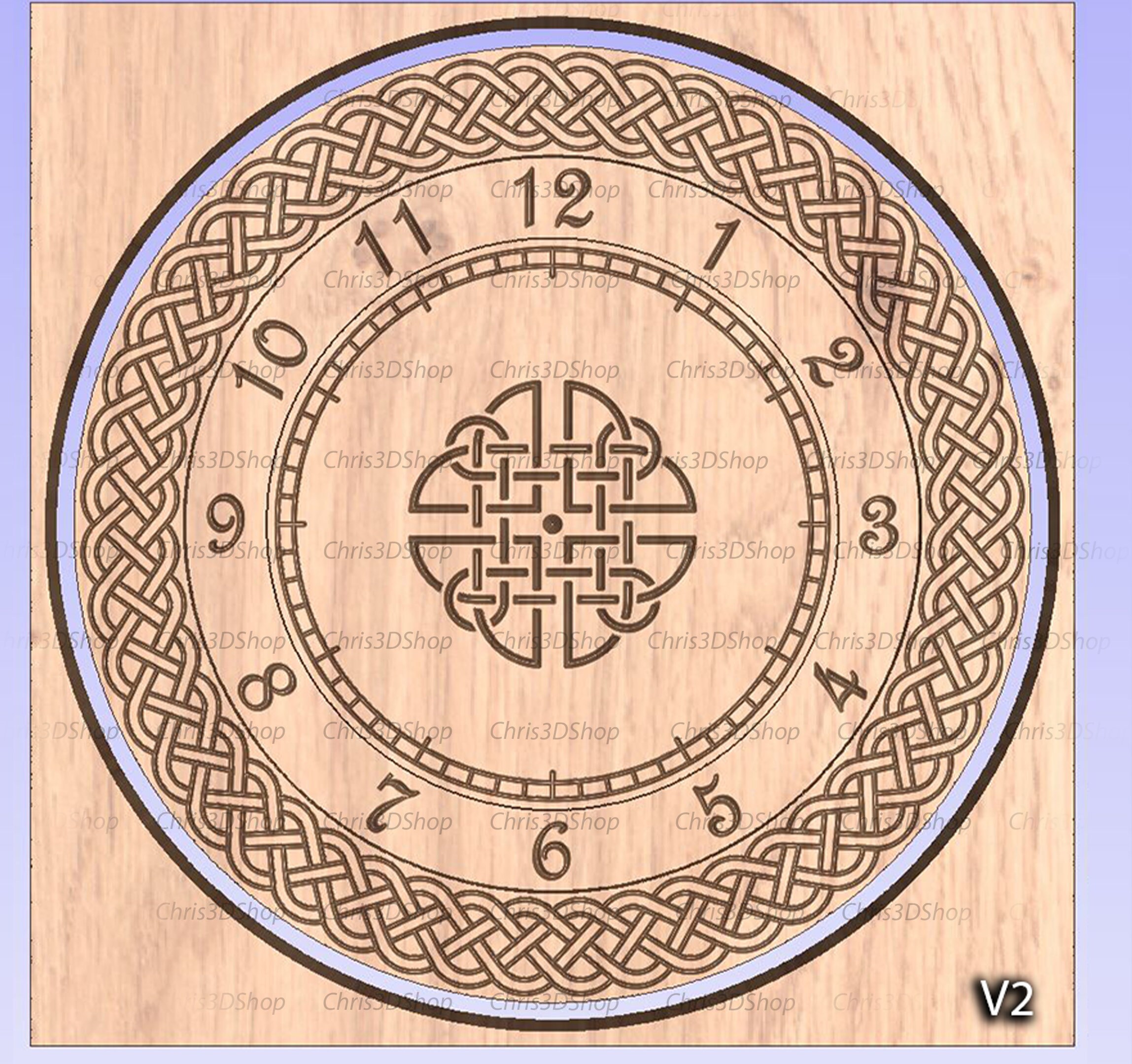 V-carved Clock 2 Files for CNC svg Dxf Eps Ai Pdf - Etsy Canada