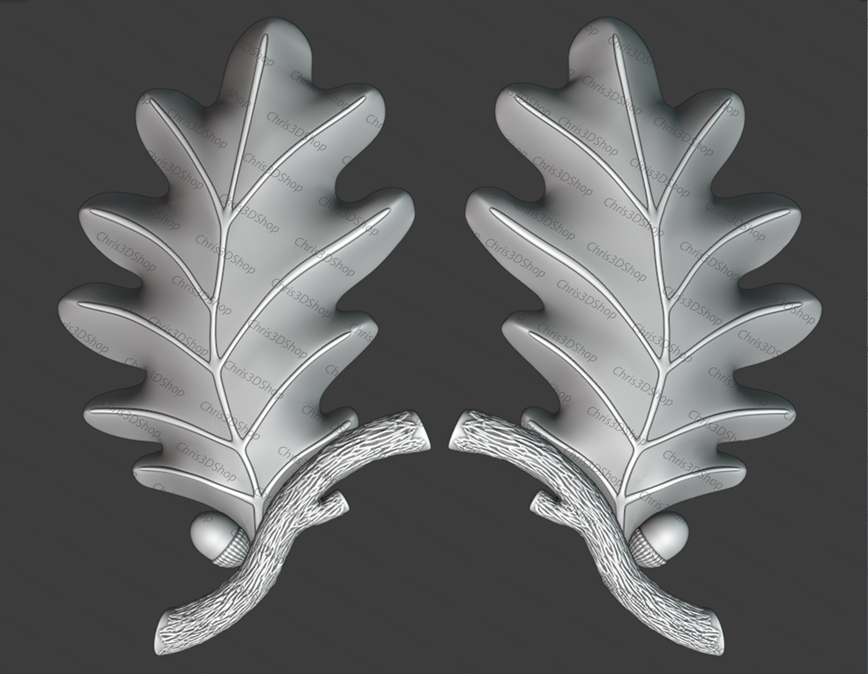 Oak Leaf Tray 3D STL Model for CNC Routers and 3D Printers - Etsy Finland