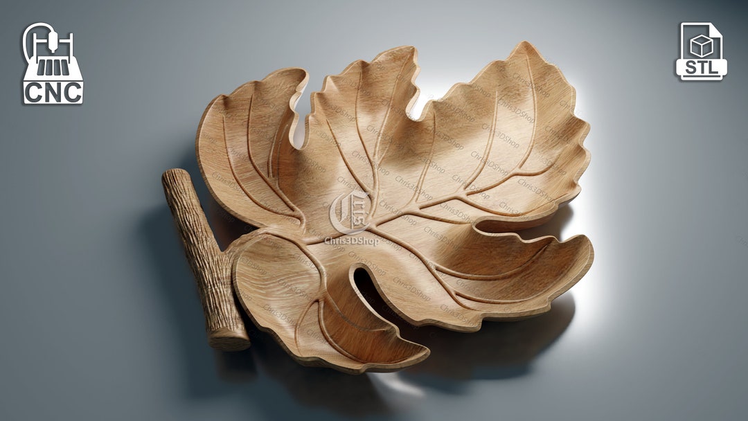 Leaf Tray - 3D STL Model for CNC Router and 3D Printers - Etsy