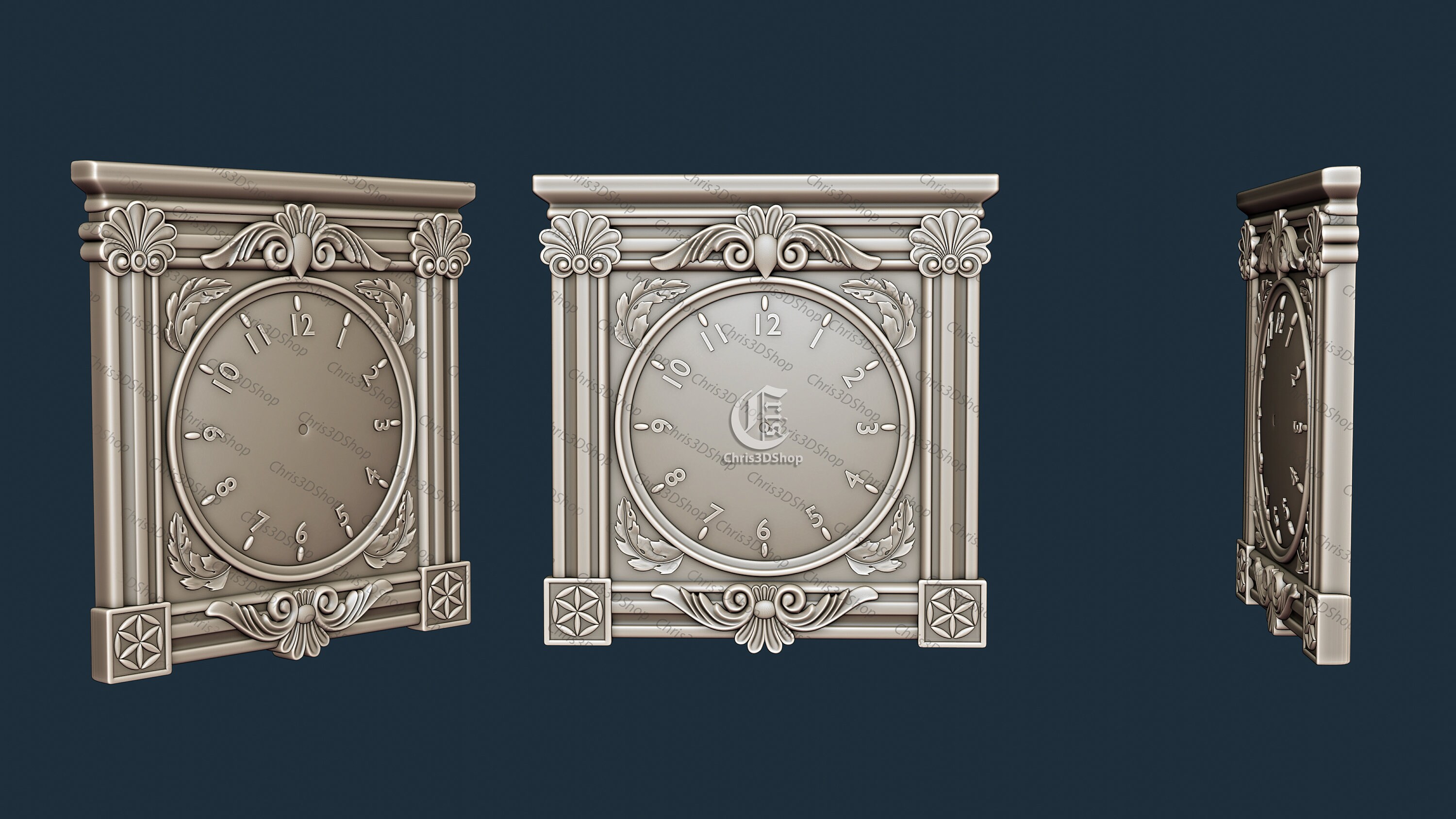 Square Clock 3D STL File for CNC - Etsy