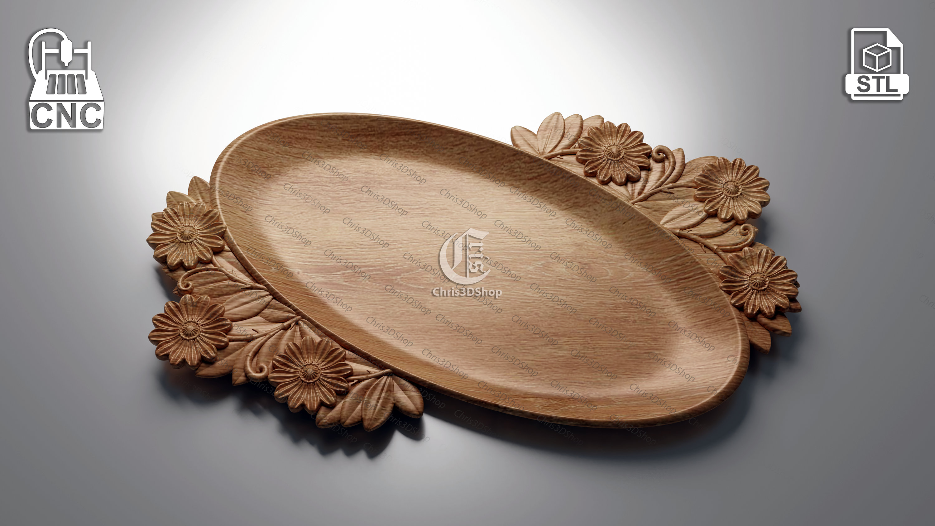 Decorative Tray V2 - 3D STL Files for CNC and 3D Printer - Etsy