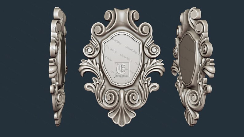 Decorative Plaque 3 3D STL Files for CNC - Etsy