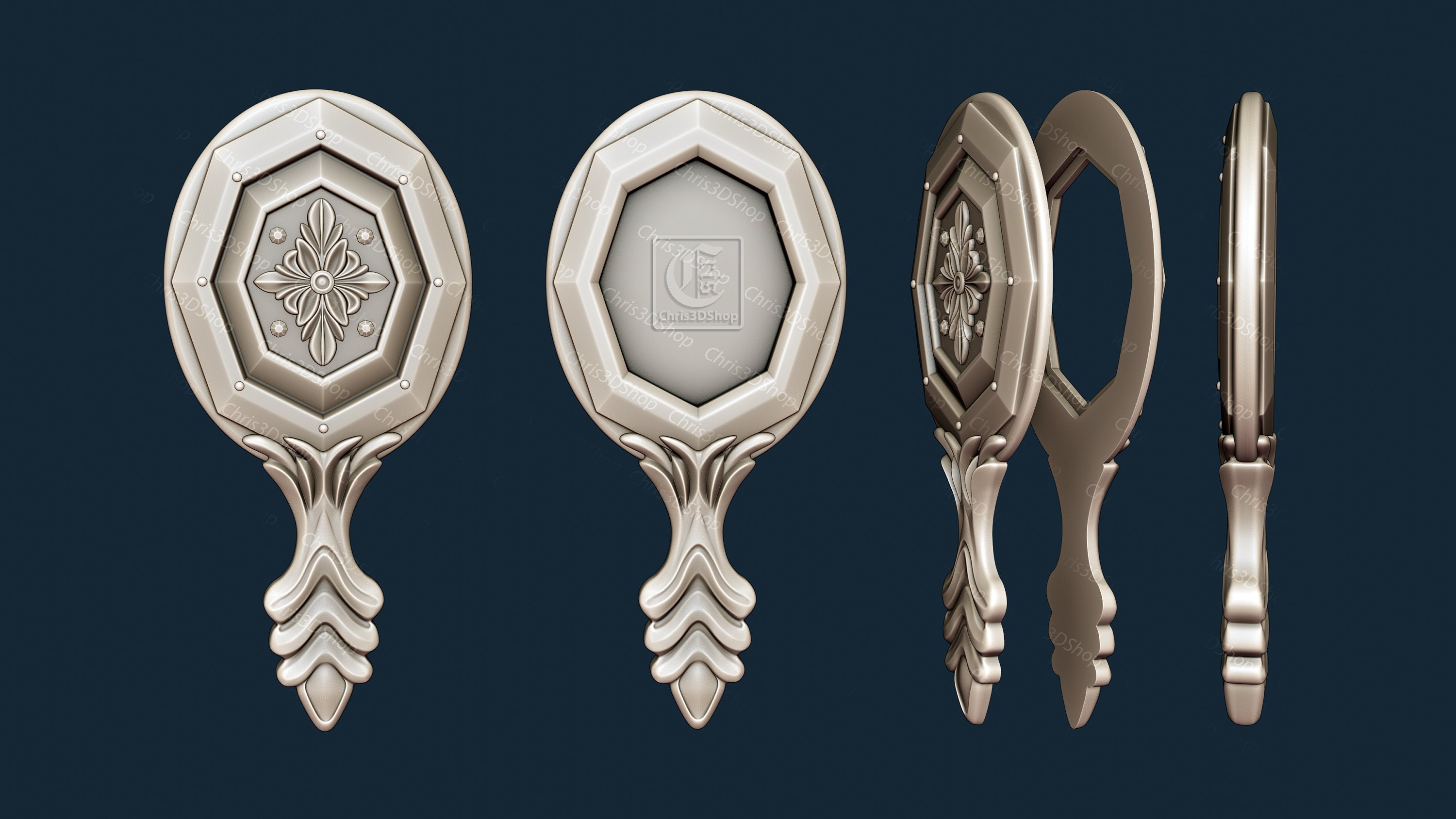 Hand Held Mirror Frame 2 Digital Files for CNC - Etsy