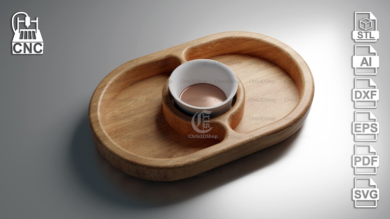 Oval Shaped Tray - 3D STL File and Vector Files - Dxf, Svg, Eps, Pdf ...