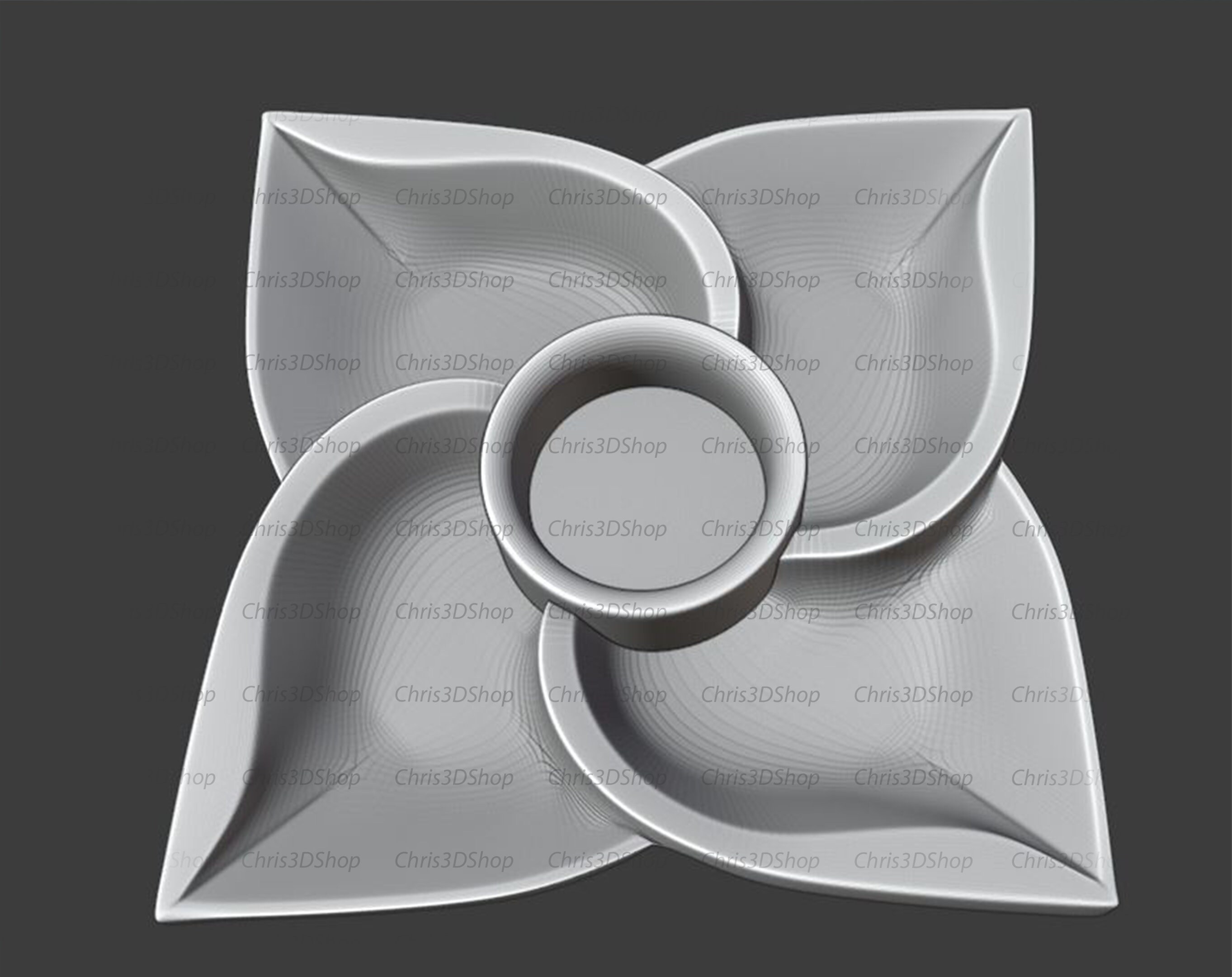 Flower Shaped Tray 3D STL Model for CNC - Etsy