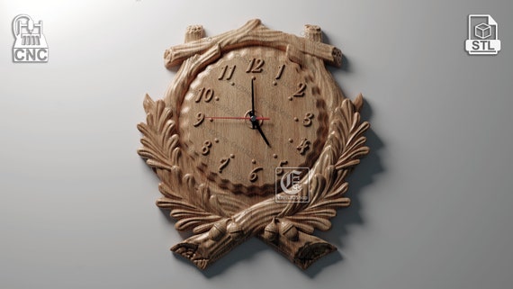 Wall Clock 15 3D STL File for CNC - Etsy Australia
