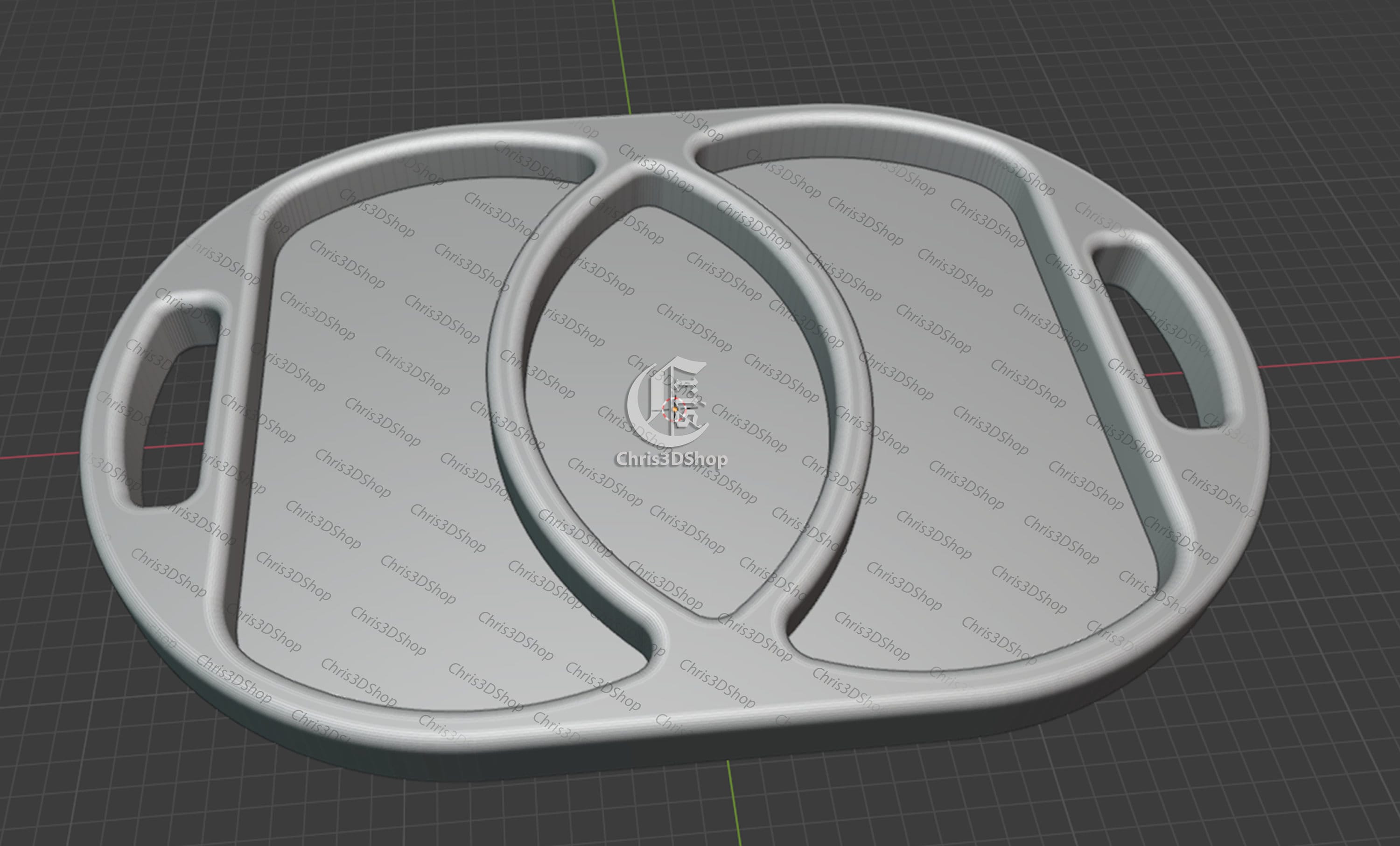 Oval Serving Tray 3D STL File and Vector Files dxf Svg - Etsy