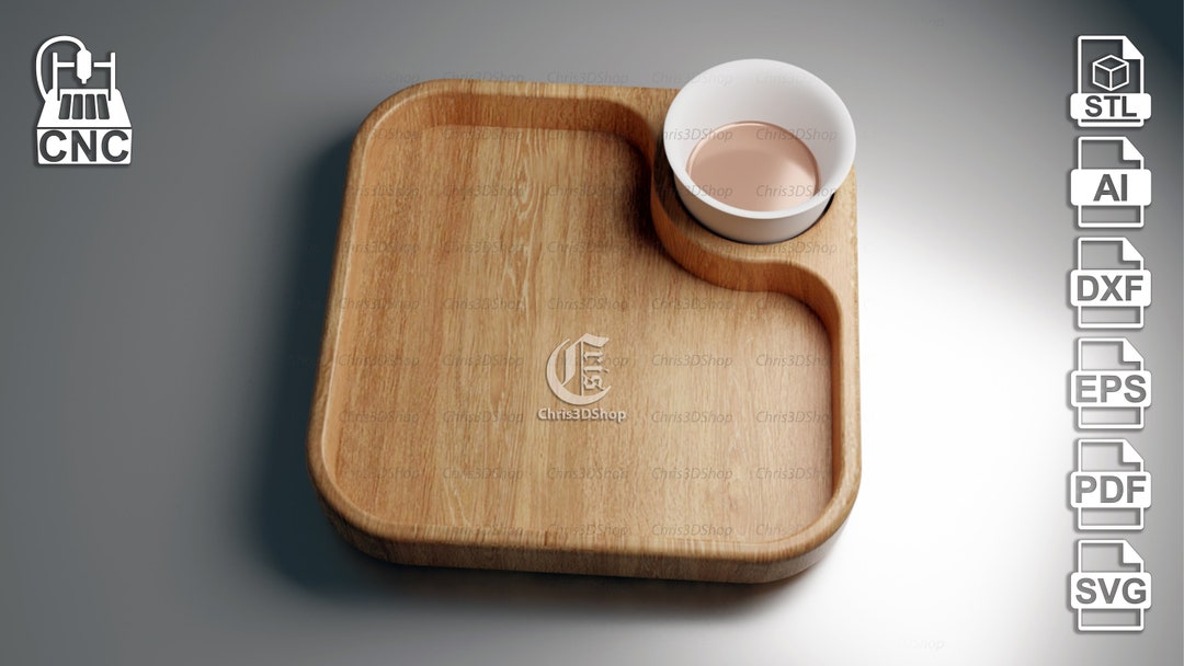 Square Shaped Tray - 3D STL File and Vector Files - Dxf, Svg, Eps, Pdf ...
