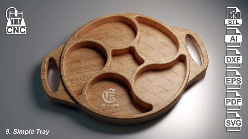 10 Trays Pack V2 Files for CNC 4 STL 6 STL Dxf Svg - Etsy