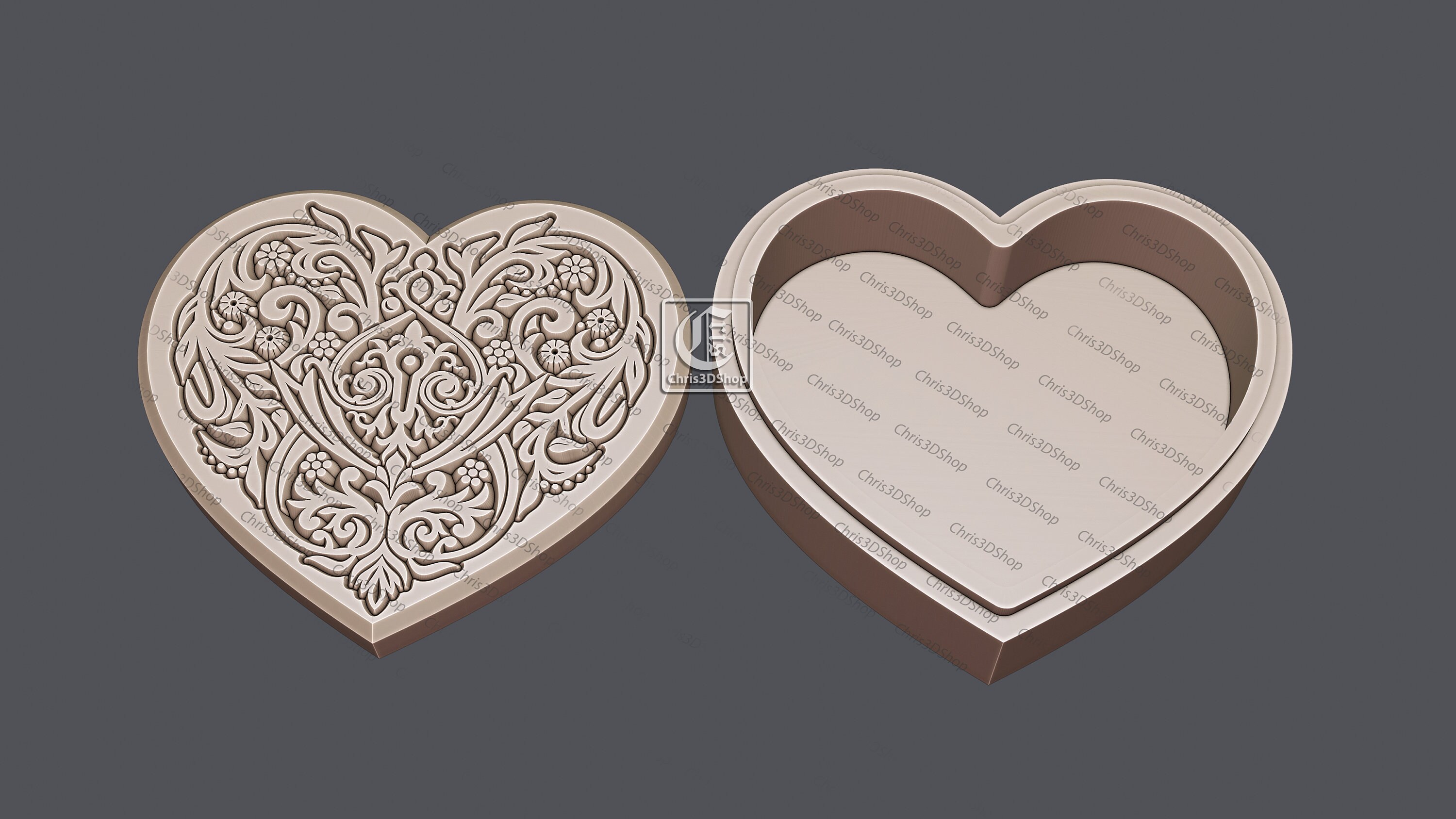 Heart Shaped V-carved Jewelry Box CNC Files svg Dxf Eps - Etsy