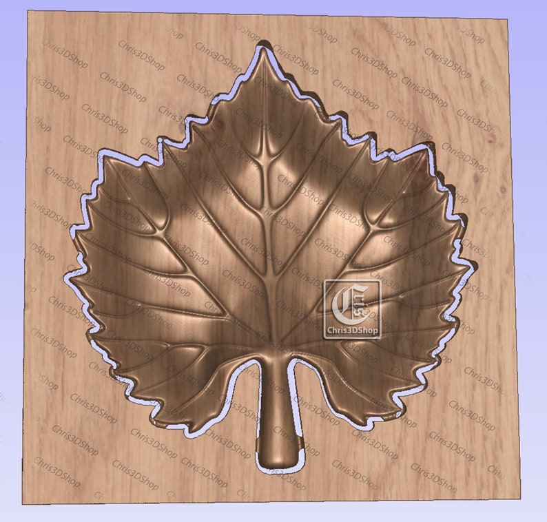 Vine Leaf Shaped Tray - 3D STL Model for CNC Routers - Etsy