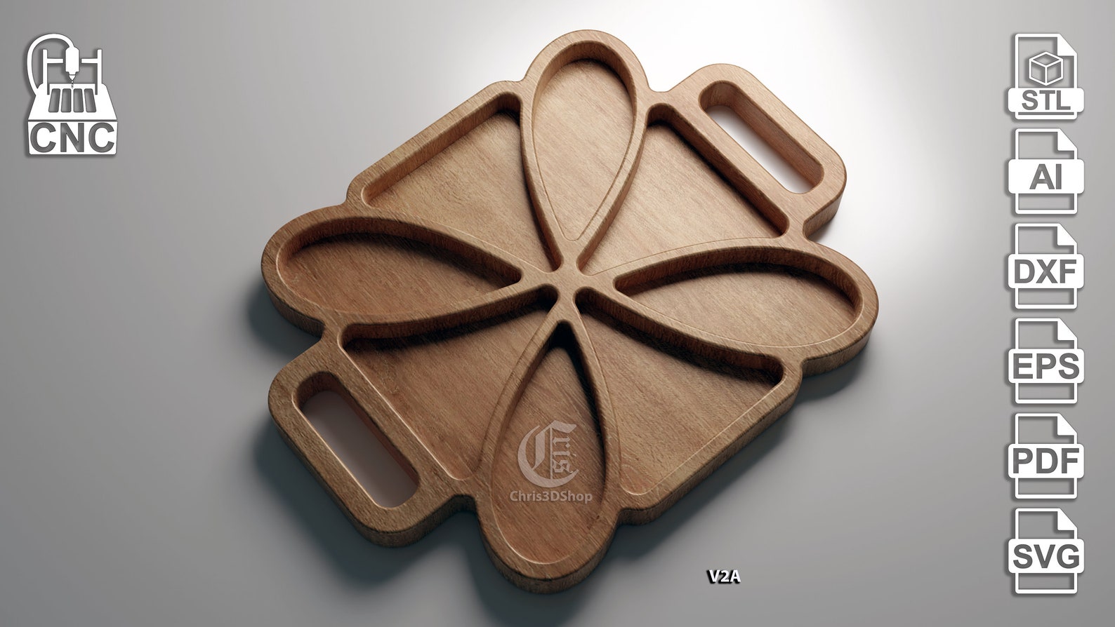 Square Tray V2 3D STL and Vector Files for CNC and 3D - Etsy