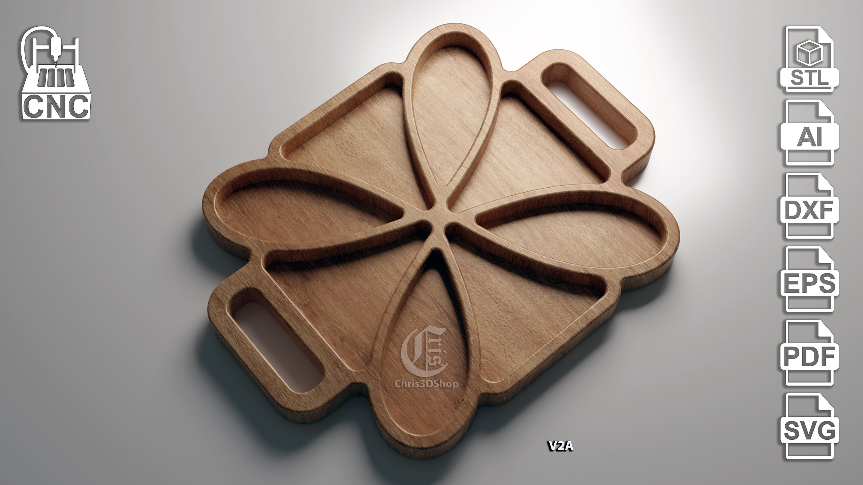 Square Tray V2 - 3D STL and Vector Files for CNC and 3D Printer (stl ...