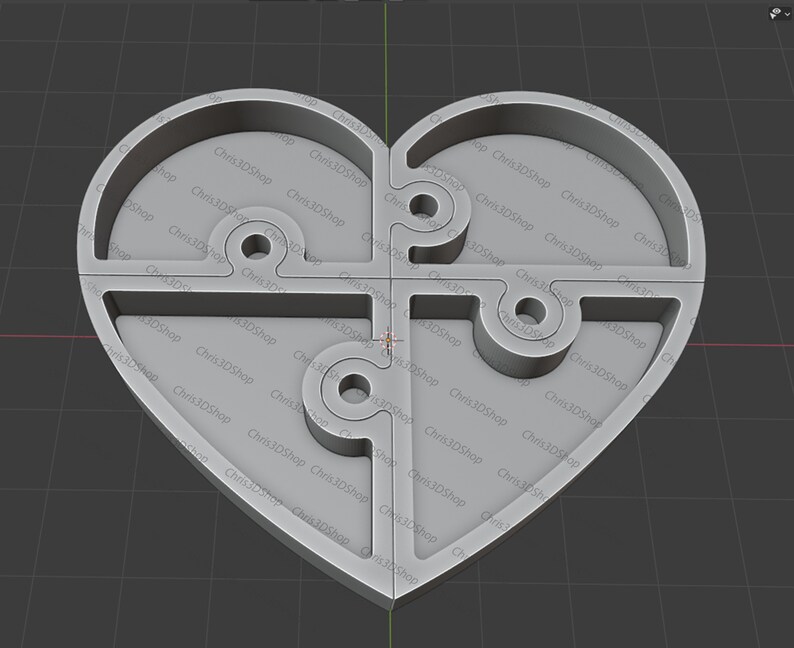 Heart Puzzle Tray V3 3D STL File and Vector Files Dxf | Etsy
