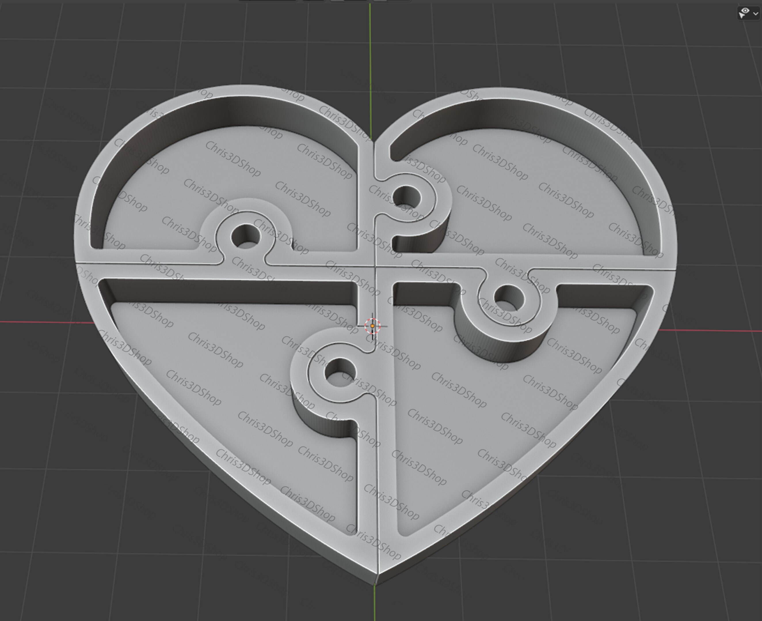 Dxf Ai for CNC and 3d Printers Heart Puzzle Tray V2-3D STL file and ...