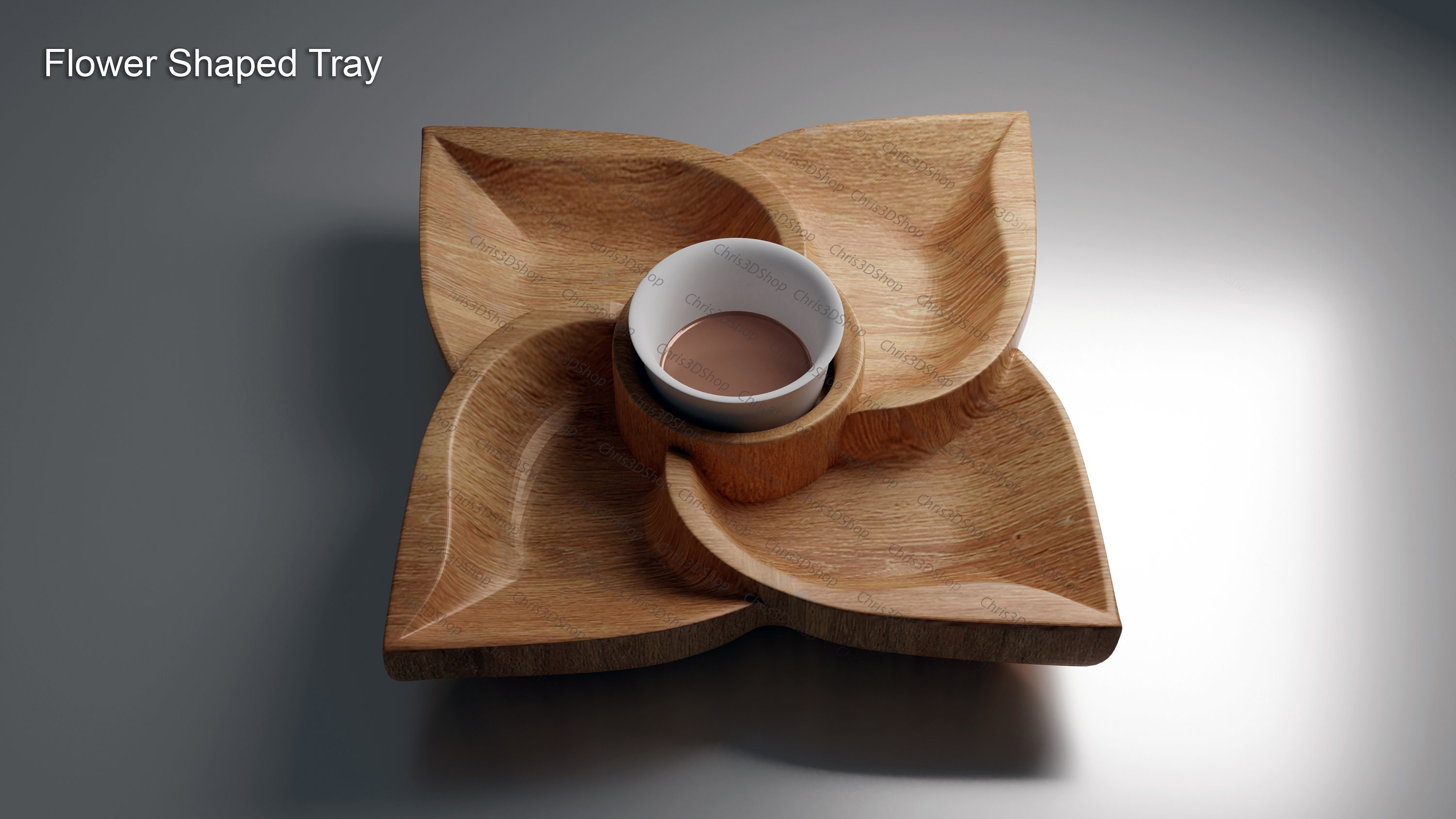 stl platter Instant download 1 section sauce bowl 3D STL file for wood ...