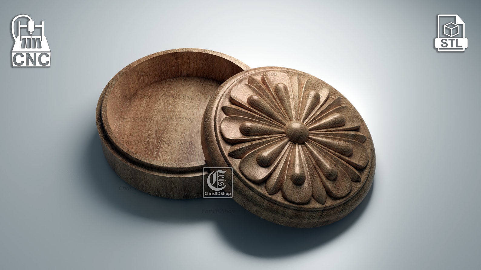 Round Jewelry Box V2 Files for CNC and 3D Printer - Etsy