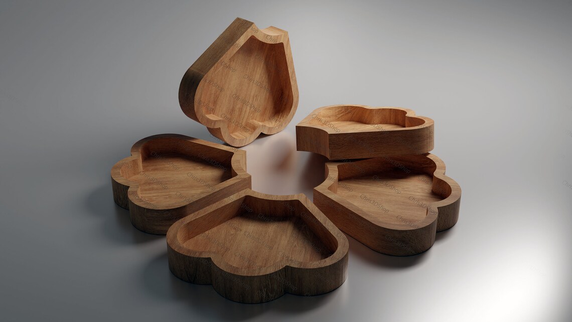 Flower Shaped Tray 3D STL File and Vector Files Dxf Svg | Etsy