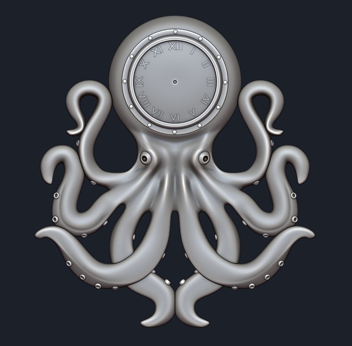 Octopus Clock 3D STL file for CNC | Etsy