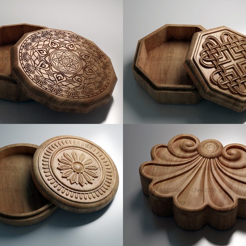 V-carved Jewelry Box Files for CNC and 3D Printer - Etsy