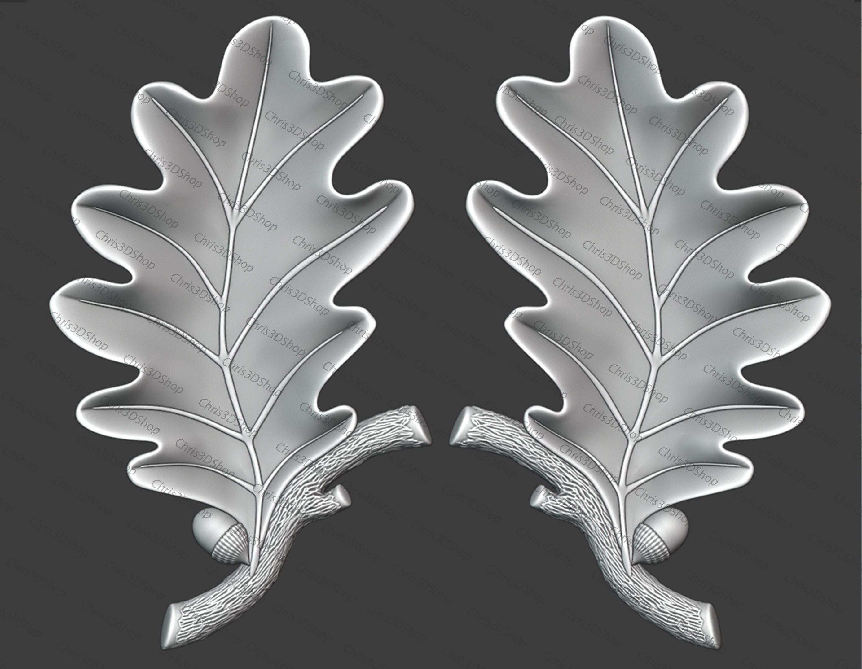 Oak Leaf Tray 3D STL Model for CNC Routers and 3D Printers - Etsy Finland