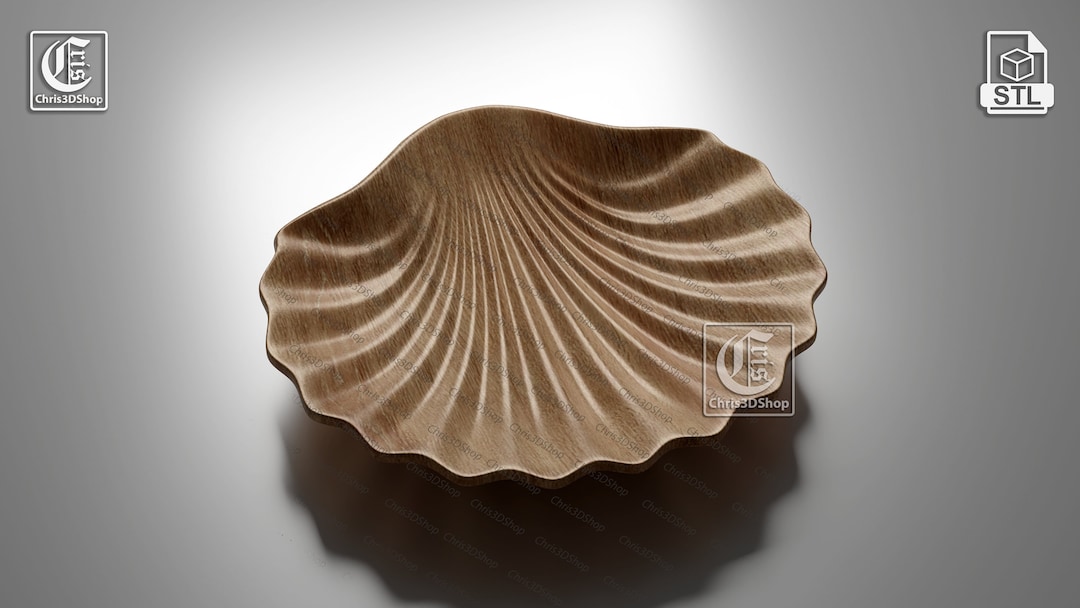 Seashell Tray - 3D STL Model for CNC Routers - Etsy